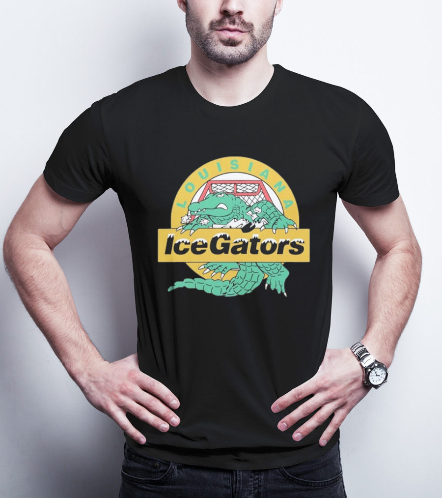 Louisiana IceGators Hockey Team Alligator And Net T-Shirt