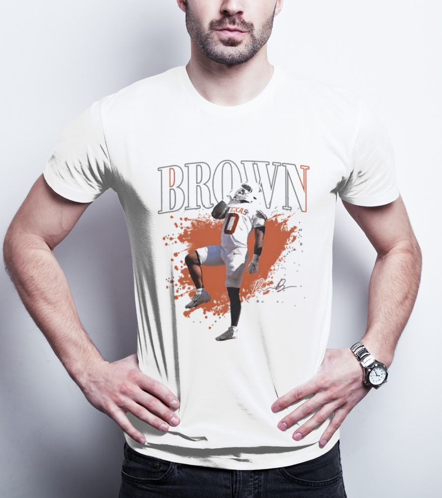 Jahleel Brown Texas Longhorns Number 0 Football Player T-Shirt