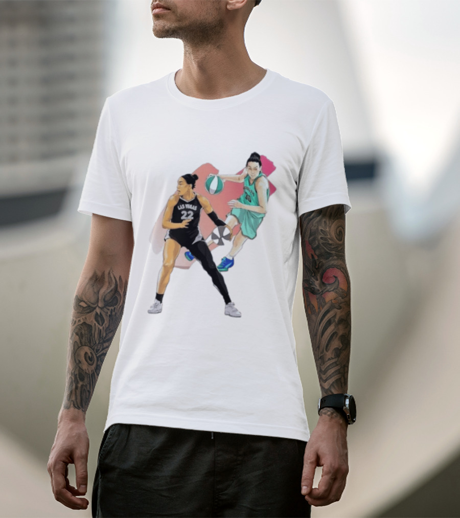 Las Vegas A'ja Wilson 22 And Brooklyn Breanna Stewart 30 T-Shirt
