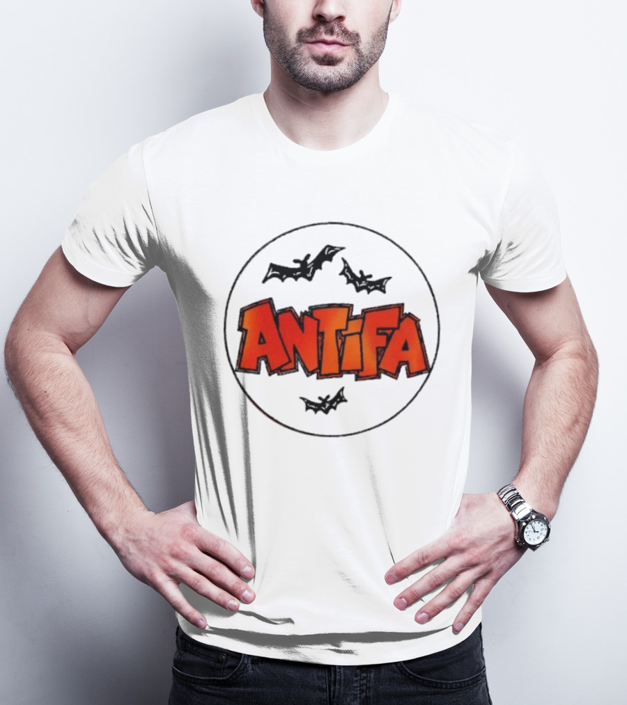Antifa Spooky Halloween Bat Bats Political T-Shirt