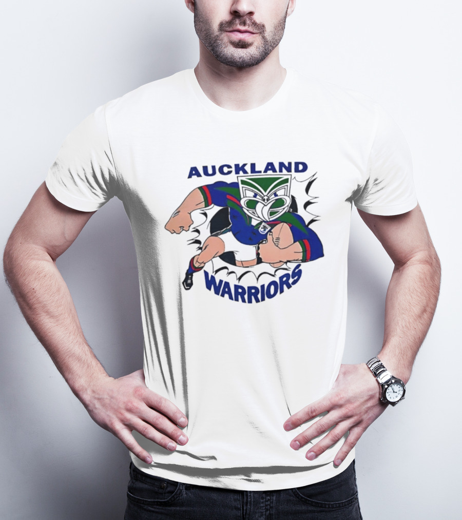 Auckland Warriors Rugby League Team Powerful Mascot Action T-Shirt