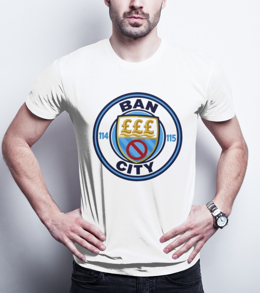 Ban City 114 115 Football Club Premier League Logo Pound Symbol Circle T-Shirt