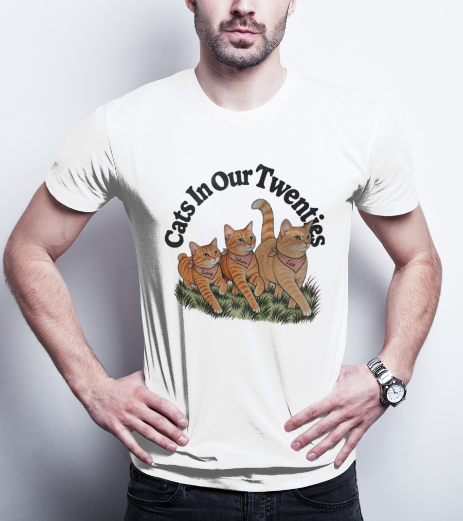 Cats In Our Twenties Sunny Saturn Leo Trio T-Shirt