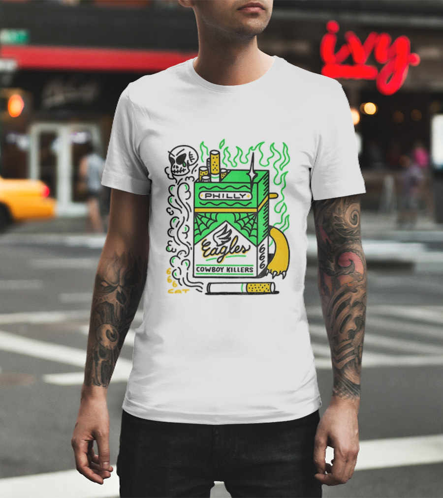 Philly Eagles Cowboy Killers 666 Cigarette Pack T-Shirt