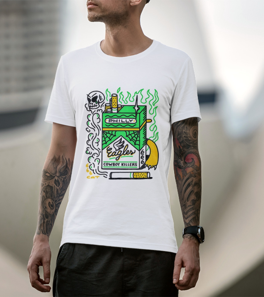 Philly Eagles Cowboy Killers 666 Cigarette Pack T-Shirt