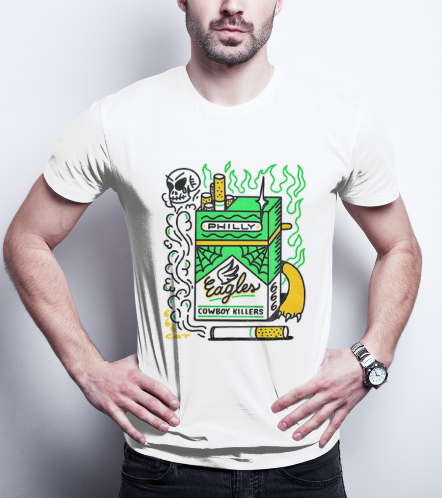 Philly Eagles Cowboy Killers 666 Cigarette Pack T-Shirt
