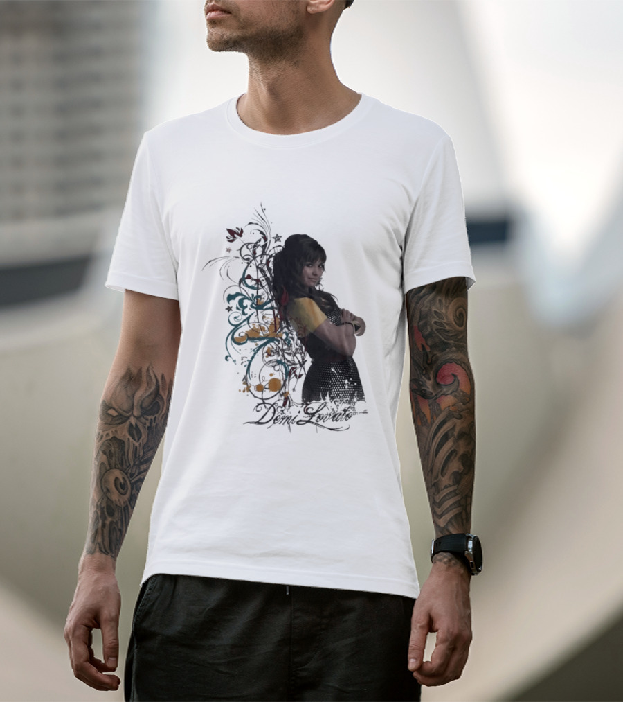 Demi Lovato Floral Music Artist Vibrant Pop Star T-Shirt