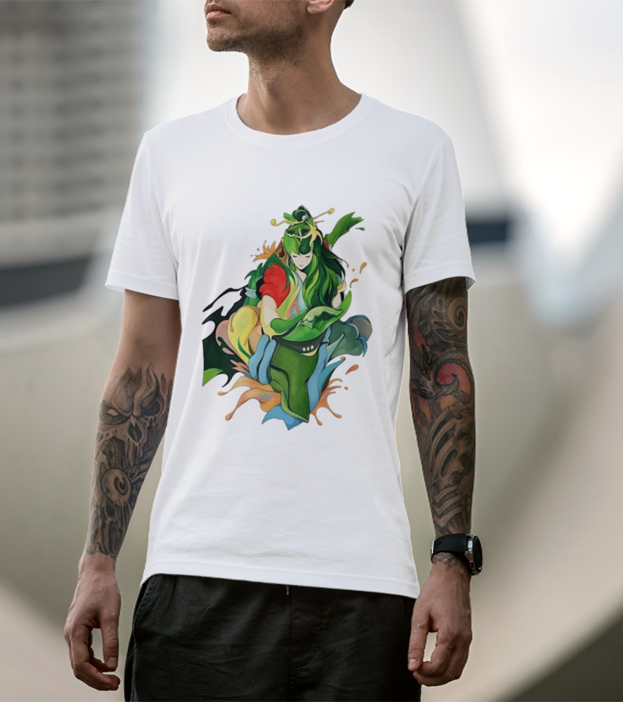 Shun Of Andromeda Saint Seiya Anime Character Art Green And Red T-Shirt
