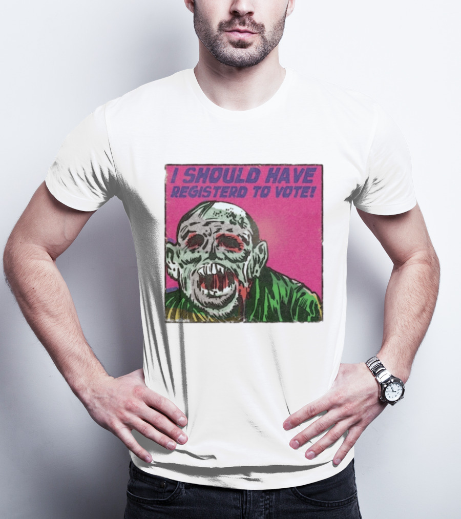 Zombie Meme I Should Have Registered To Vote תובבש Uteזחגרט Zombiebo T-Shirt