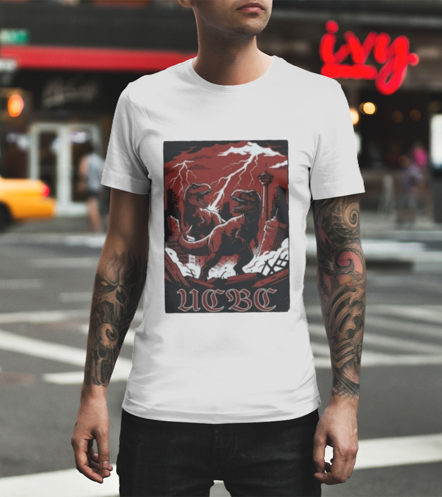UCalgary UCBC Bhangra Rex Dinosaur City Destruction T-Shirt