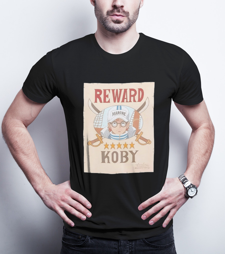 Reward Marine Koby One Piece Anime Five Stars T-Shirt