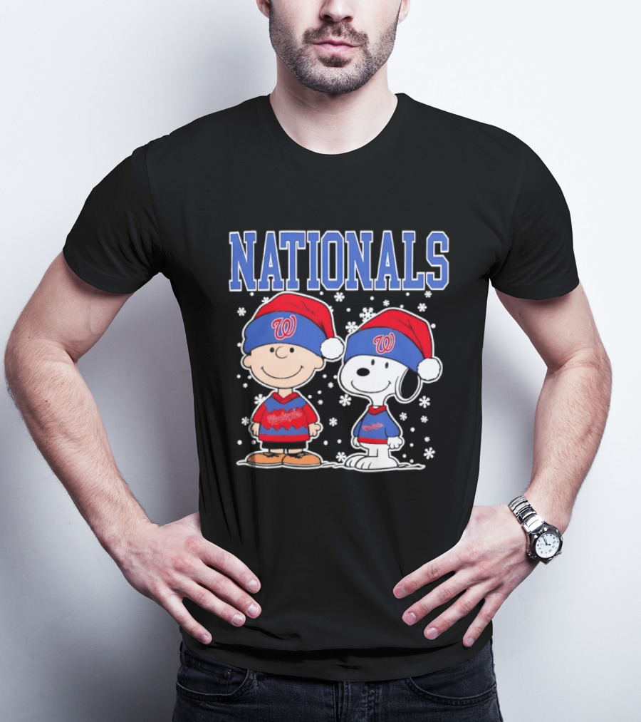 Charlie Brown Snoopy Nationals Christmas Snowflakes T-Shirt