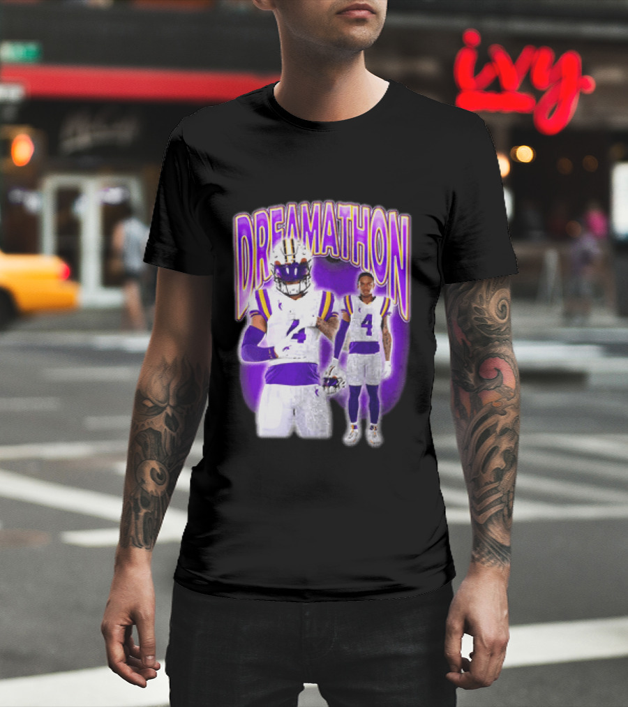 LSU Tigers Dreamathon Gotta Geaux To Work 2 Football 2 Sided T-Shirt