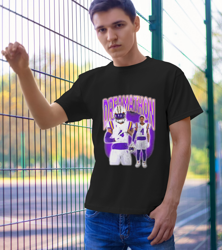 LSU Tigers Dreamathon Gotta Geaux To Work 2 Football 2 Sided T-Shirt