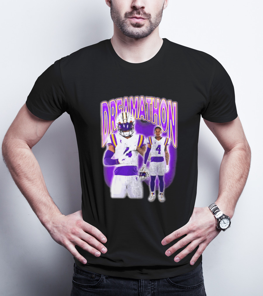 LSU Tigers Dreamathon Gotta Geaux To Work 2 Football 2 Sided T-Shirt