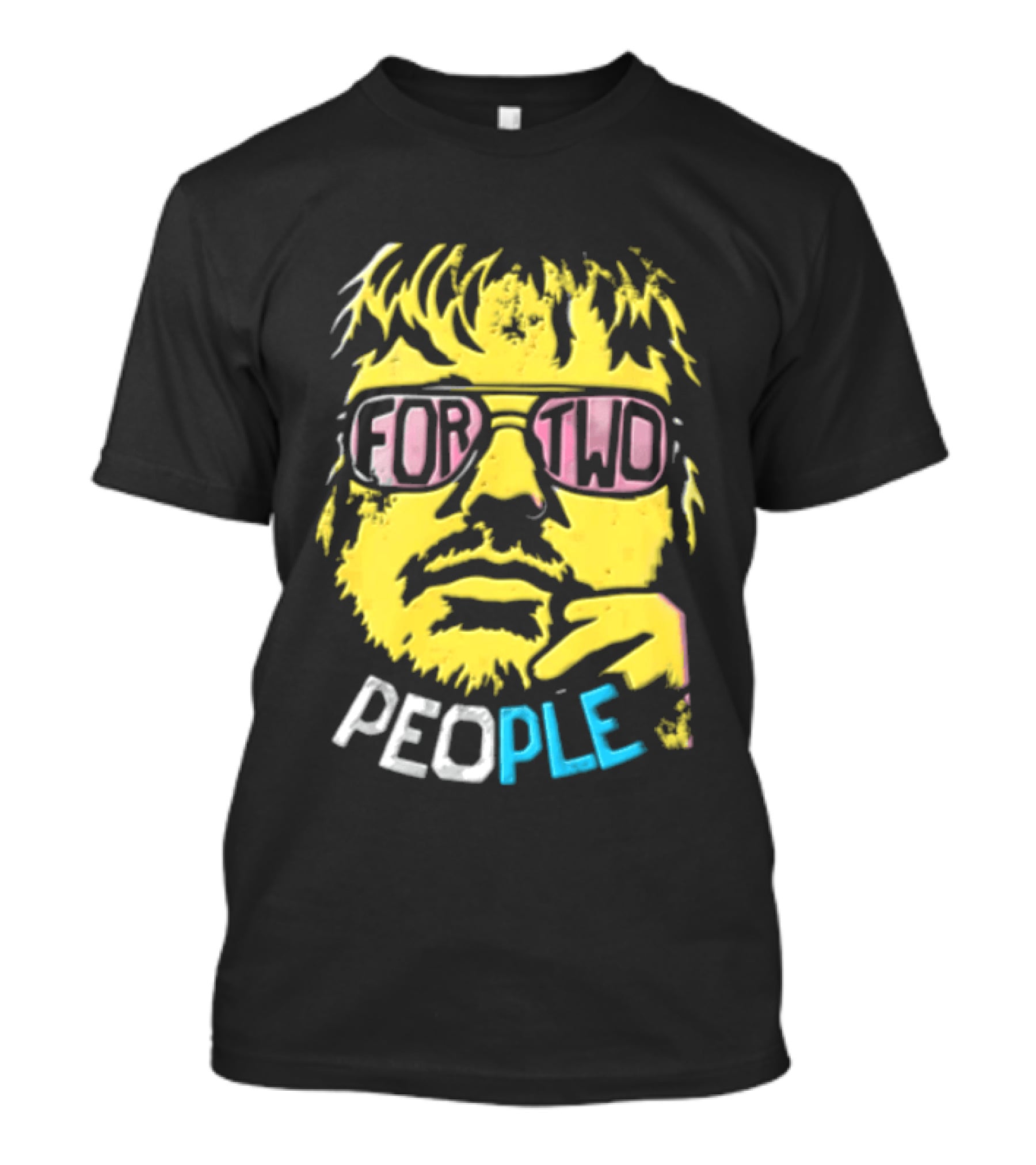 FOR TWO PEOPLE Man Wearing Sunglasses Chin Resting T-Shirt