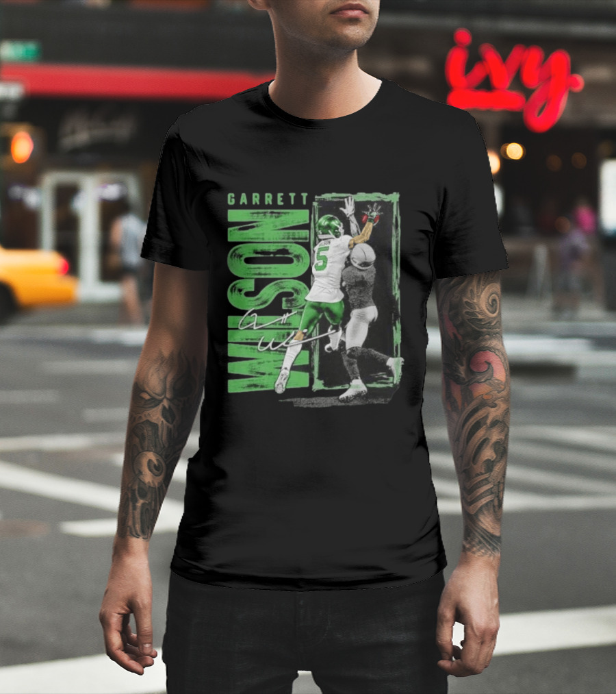 Garrett Wilson New York Jets Football Duo 5 Autograph Wilson Player Image T-Shirt