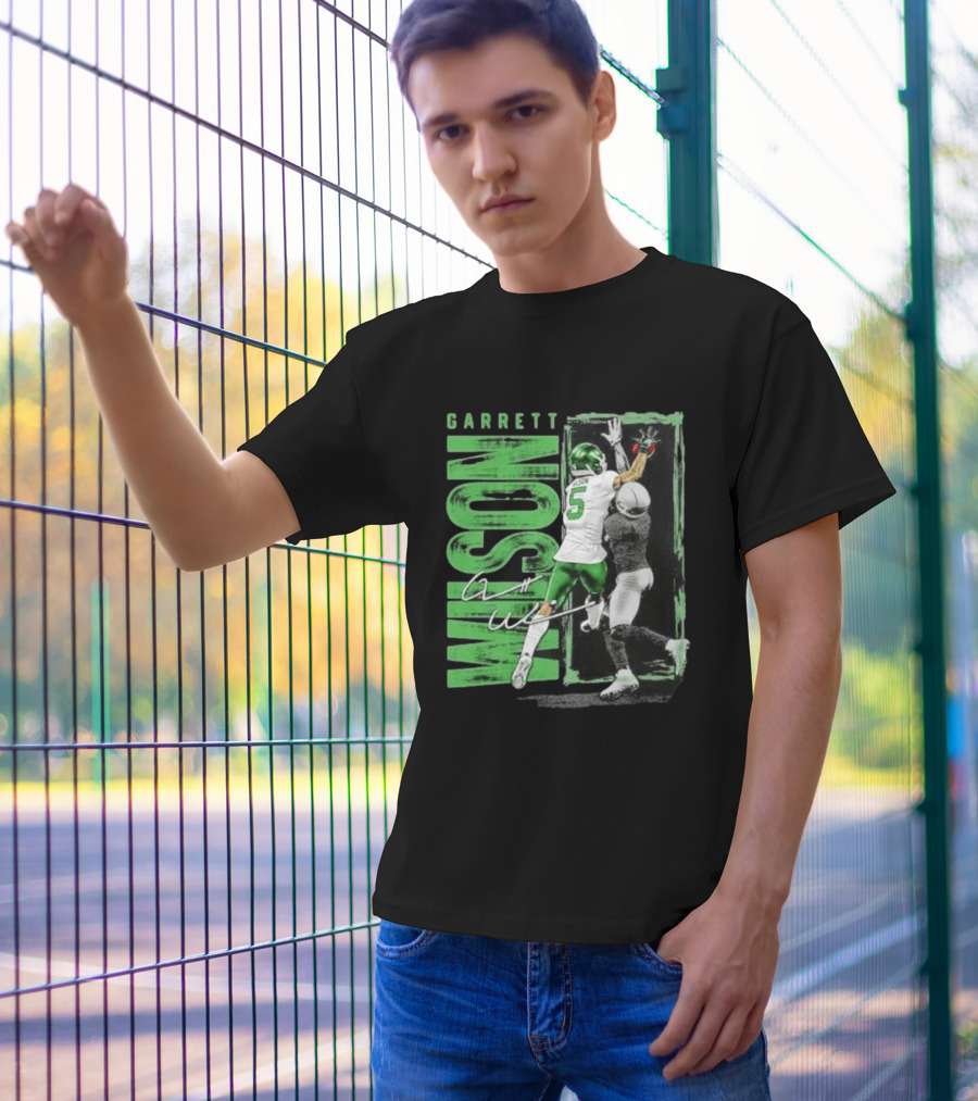 Garrett Wilson New York Jets Football Duo 5 Autograph Wilson Player Image T-Shirt