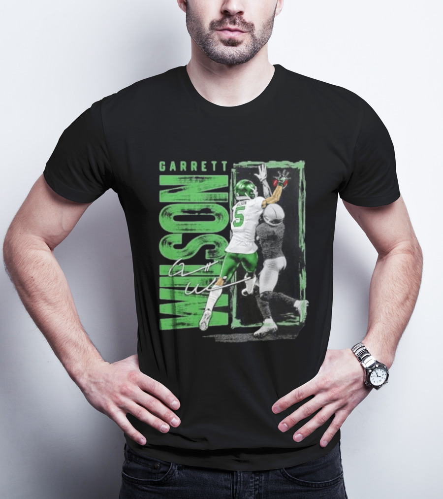 Garrett Wilson New York Jets Football Duo 5 Autograph Wilson Player Image T-Shirt