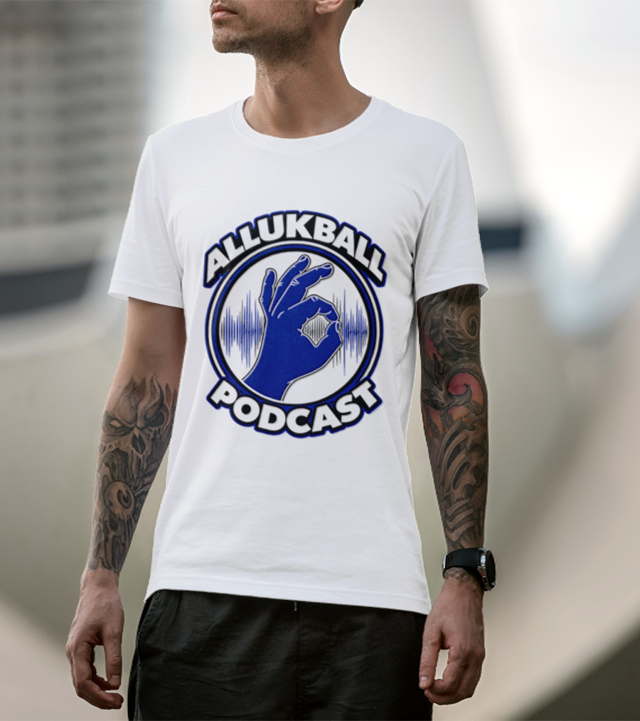 Allukball Podcast Logo Hand Gesture With Sound Waves T-Shirt