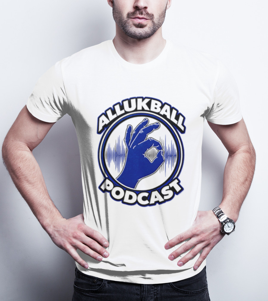 Allukball Podcast Logo Hand Gesture With Sound Waves T-Shirt