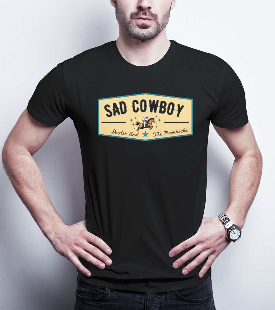 Sad Cowboy Dexter And The Moonrocks Vintage Country Rock Astronaut Horse Riding T-Shirt
