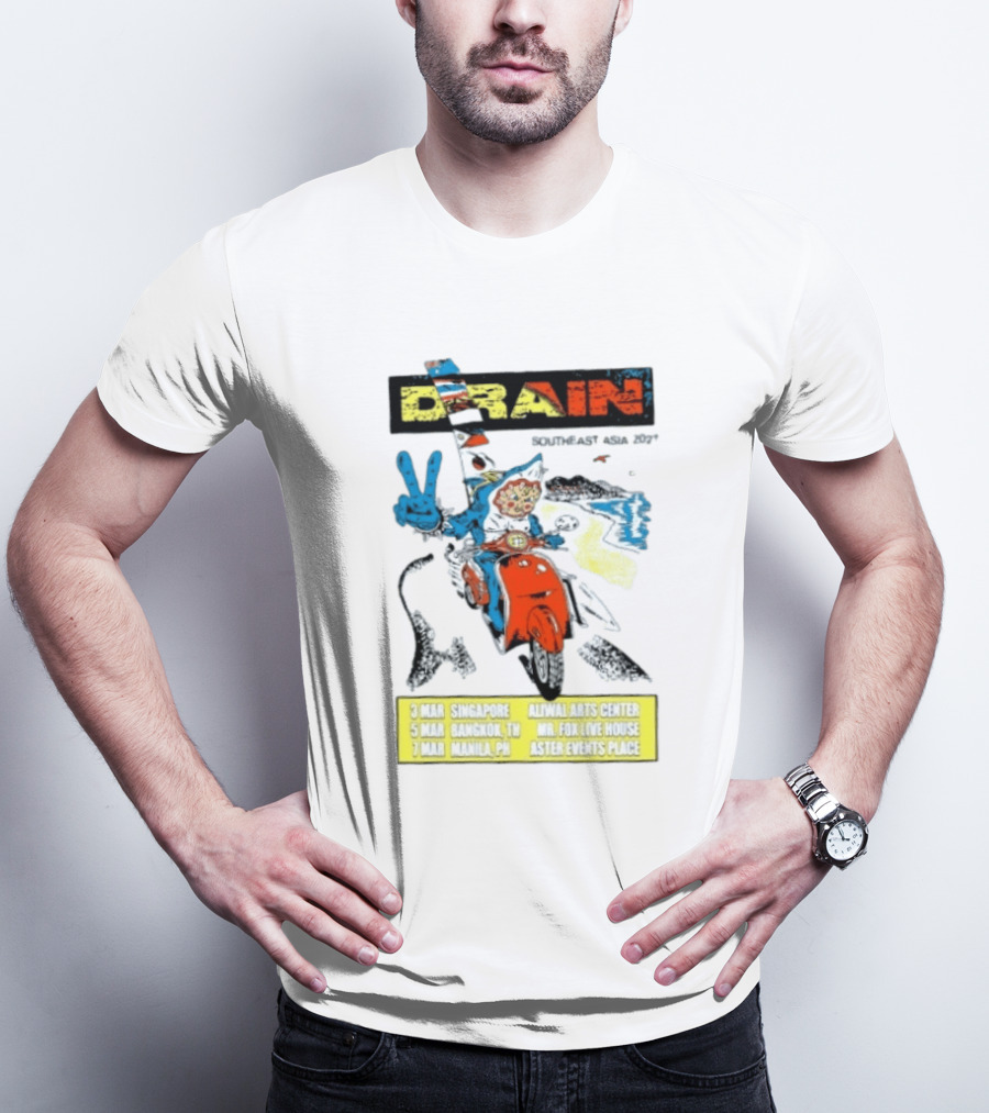 Drain Southeast Asia 2027 Tour Hardcore Singapore Bangkok Manila Dates Venues T-Shirt