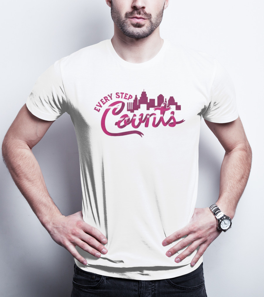 Every Step Counts City Skyline Motivational T-Shirt