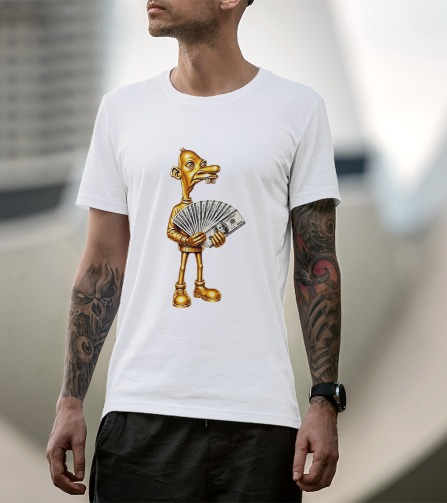 Greg Heffley Gold Money Meme With Cash Stack T-Shirt