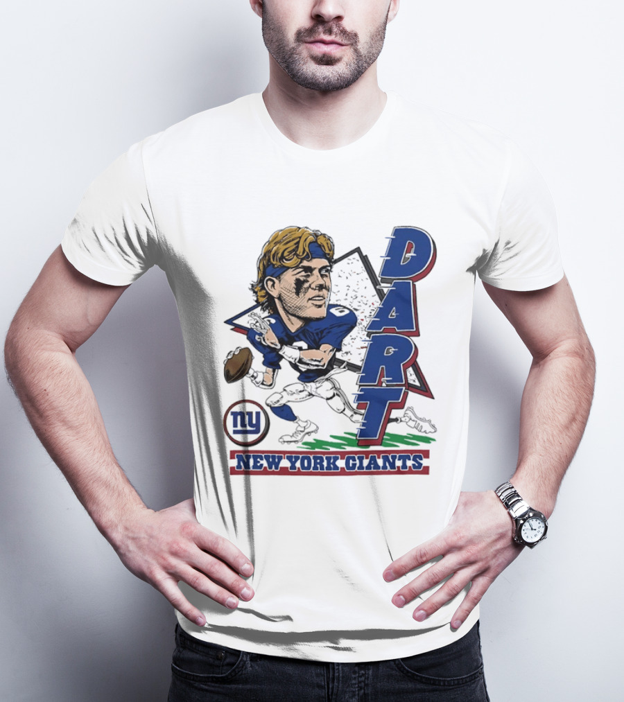 Jaxson Dart New York Giants Quarterback Caricature NFL Football T-Shirt
