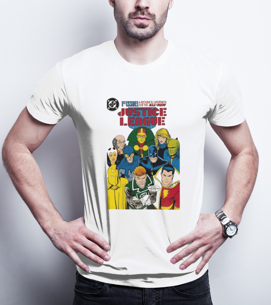 Justice League 1st Issue A Return To Greatness DC Comics Icons Bold Cover T-Shirt