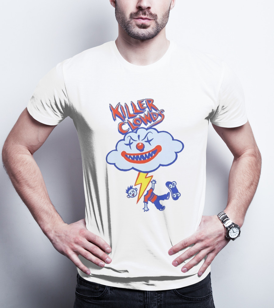 Killer Clowds Clown Cloud Lightning Skater T-Shirt