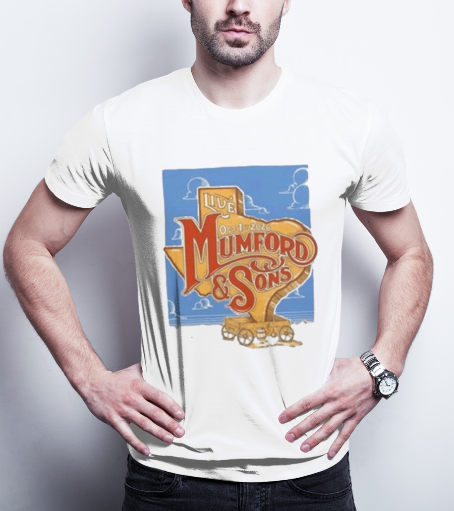 Mumford And Sons Live In The Woodlands Texas Oct 1 2026 T-Shirt