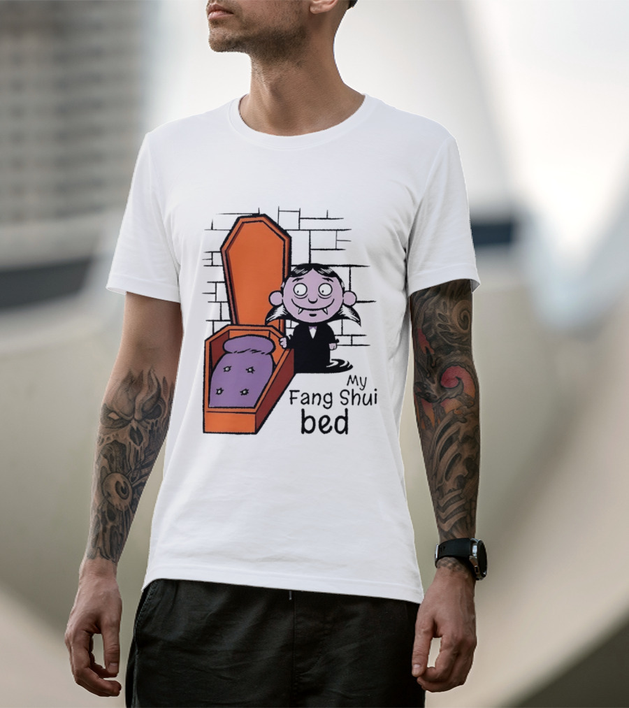 My Fang Shui Bed Vampire Coffin Pun Gothic T-Shirt