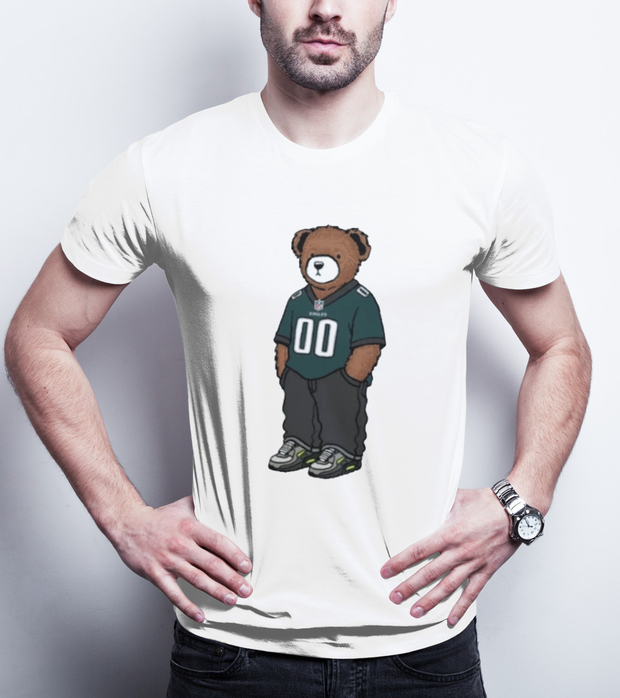 Philadelphia Eagles Teddy Bear Jersey 00 Team Spirit Fan T-Shirt