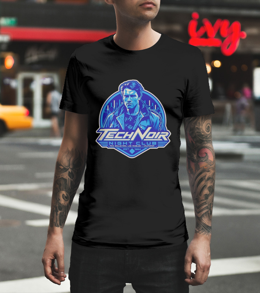 Arnold Schwarzenegger Tech Noir Night Club Pico Boulevard Los Angeles California Est 1984 T-Shirt