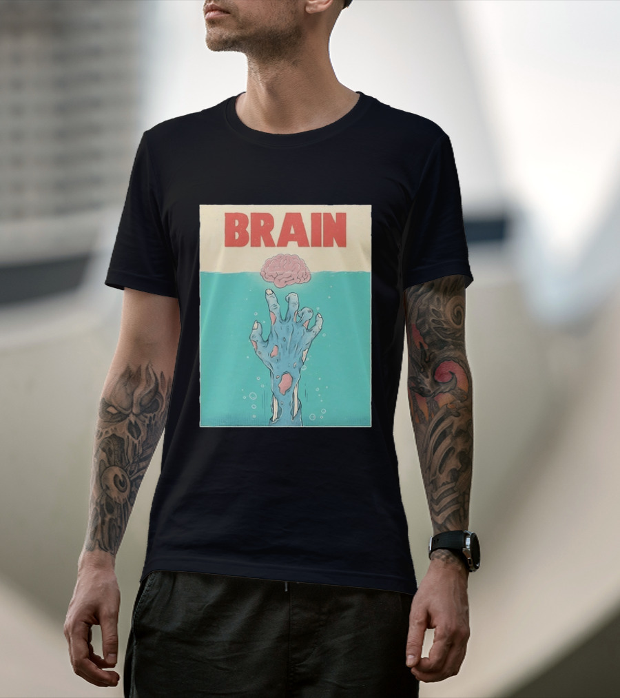 Brain Zombie Hand Horror Undead Creepy T-Shirt