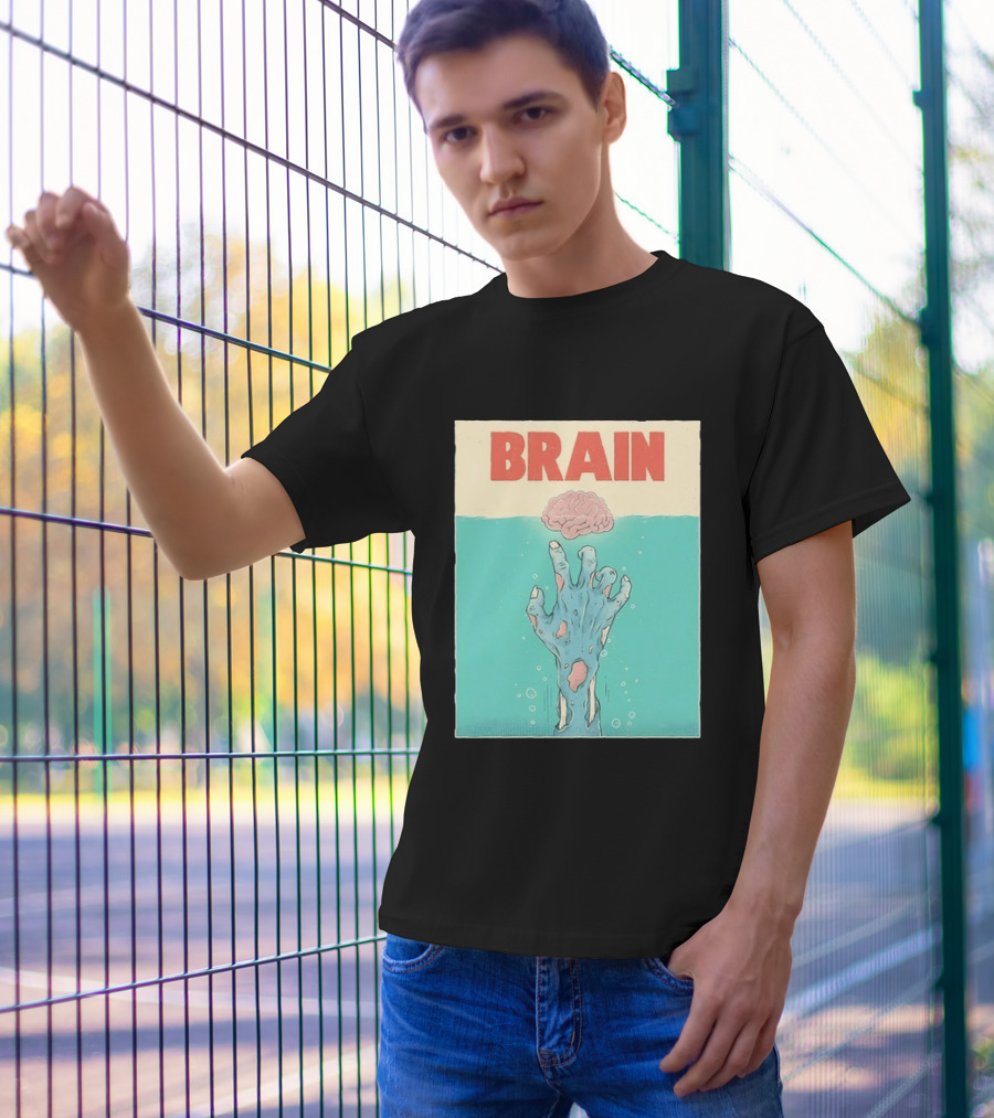 Brain Zombie Hand Horror Undead Creepy T-Shirt