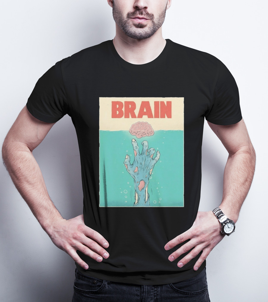 Brain Zombie Hand Horror Undead Creepy T-Shirt