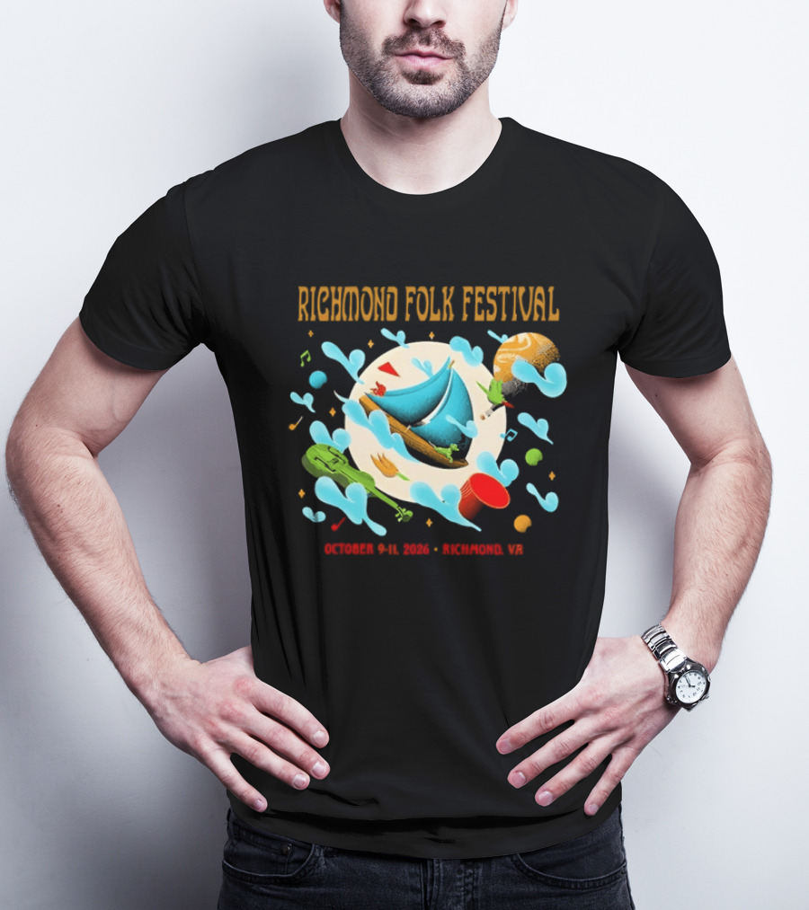 Richmond Folk Festival October 9 11 2026 Richmond VA Music And Food Celebration T-Shirt