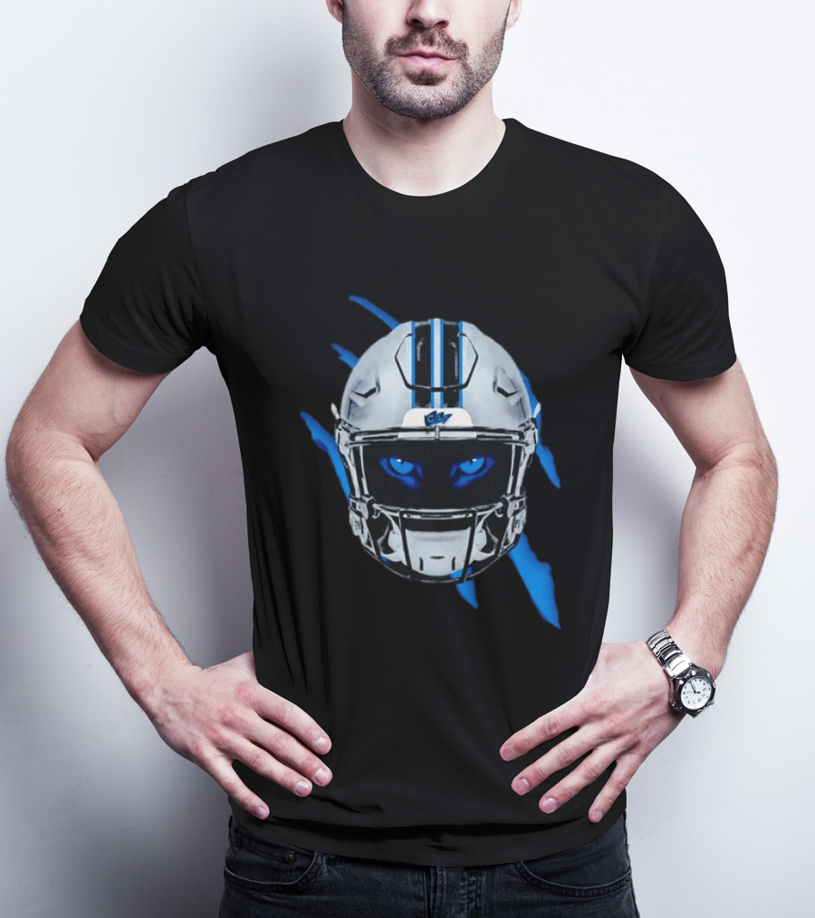 Carolina Panthers CLT Blue Eyes Helmet Football T-Shirt