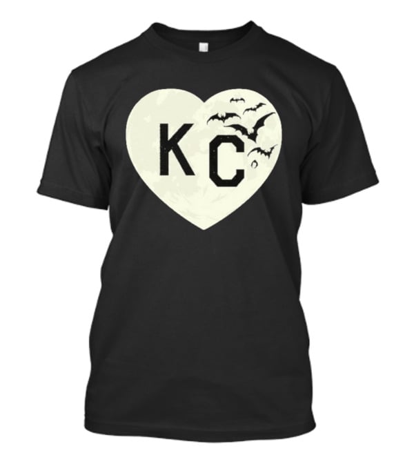 Kansas City KC Heart Moon Bats T-Shirt