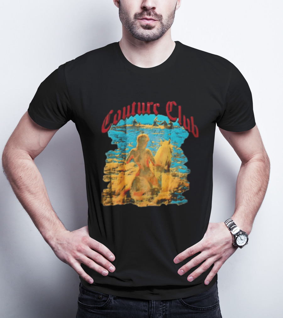 Couture Club Woman Riding Horse Scenic Painting T-Shirt