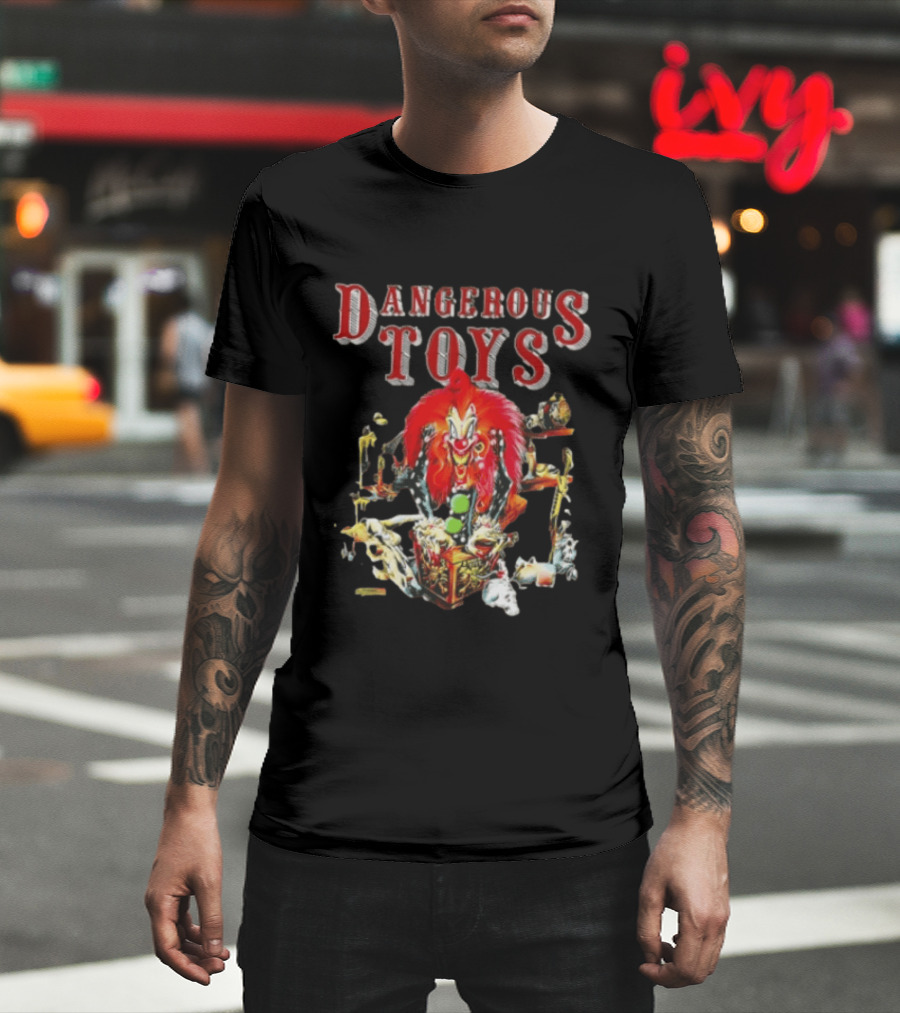 Dangerous Toys Scary Clown Red Hair Jack In The Box T-Shirt