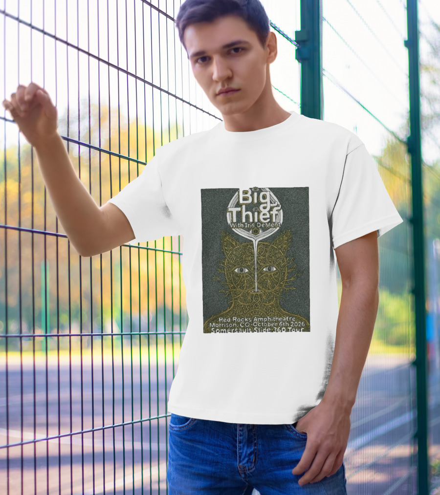 Big Thief With Iris Dement October 6 2026 Red Rocks Amphitheatre Somersault Slide 360 Tour Event Morrison CO T-Shirt