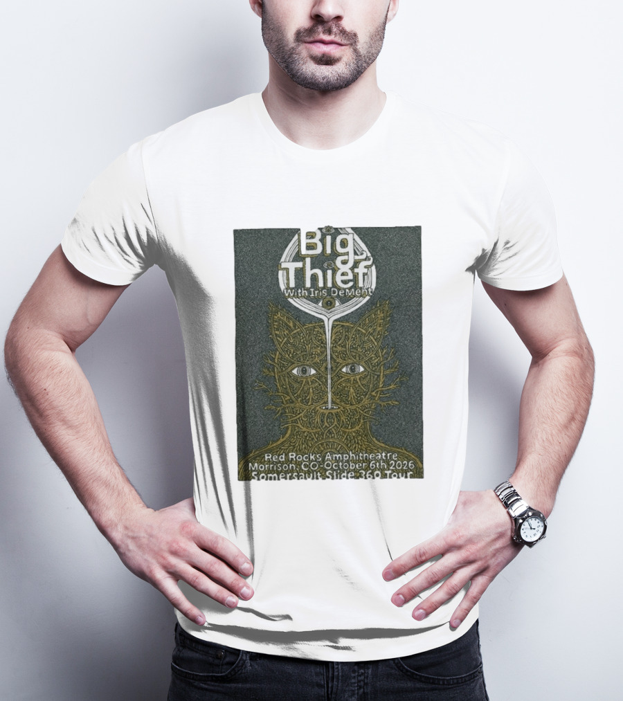 Big Thief With Iris Dement October 6 2026 Red Rocks Amphitheatre Somersault Slide 360 Tour Event Morrison CO T-Shirt