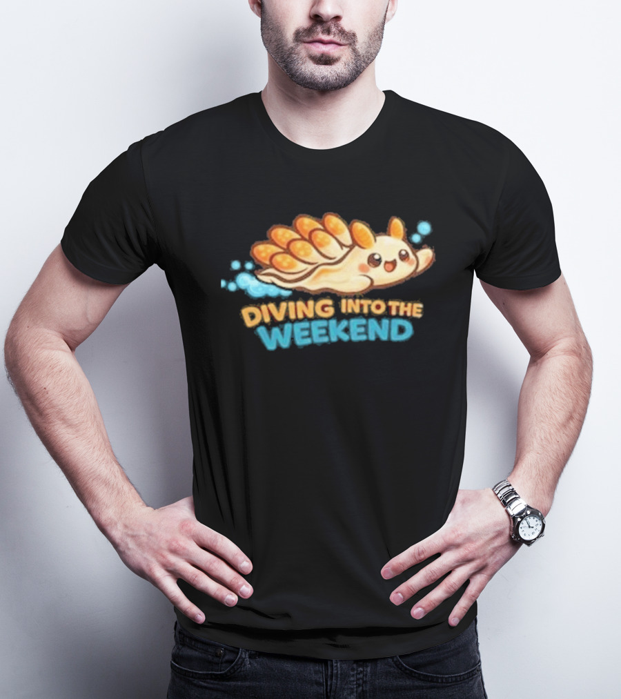 Diving Into The Weekend Cute Cartoon Sea Creature T-Shirt