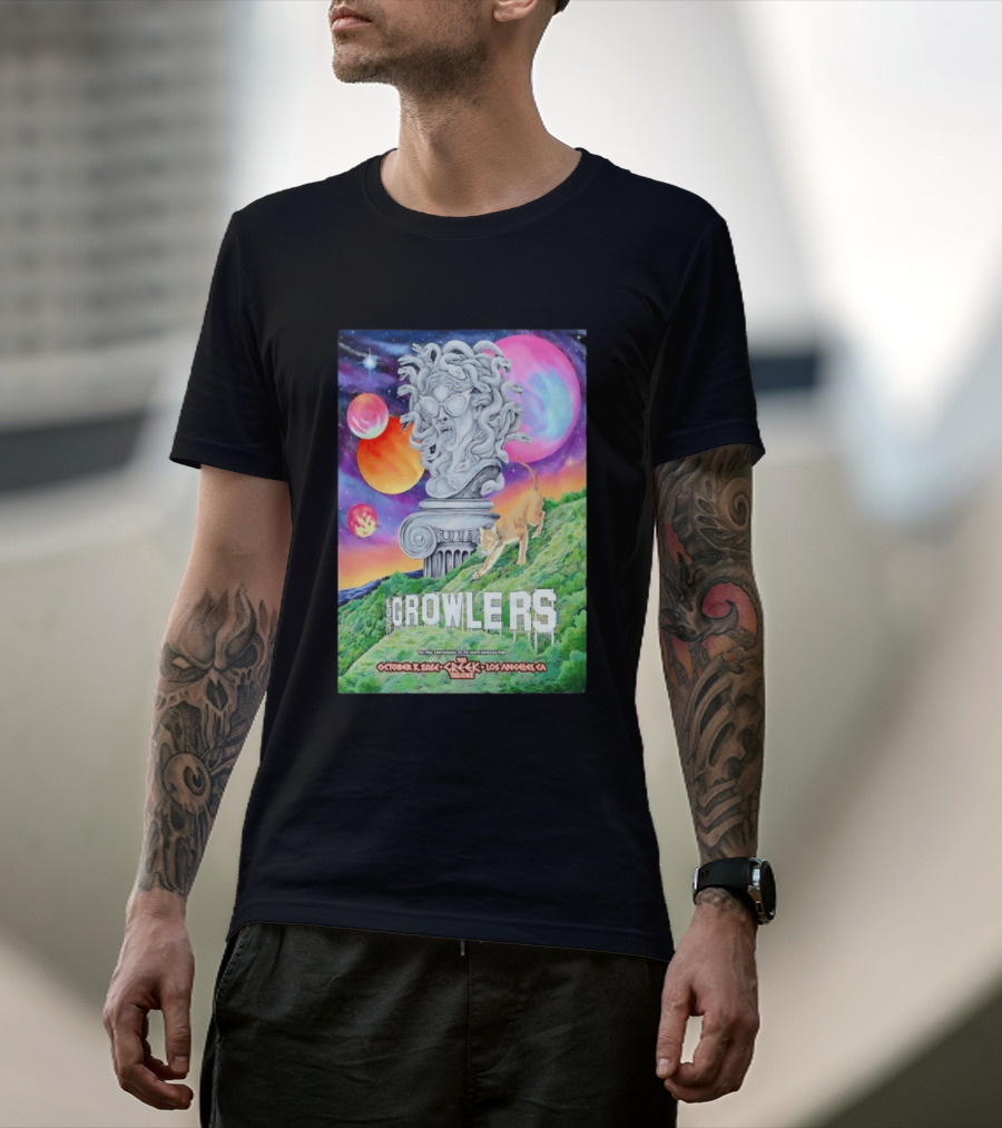 Los Growlers Final Performance Greek Theatre Los Angeles October 3 2024 Statue And Lion T-Shirt