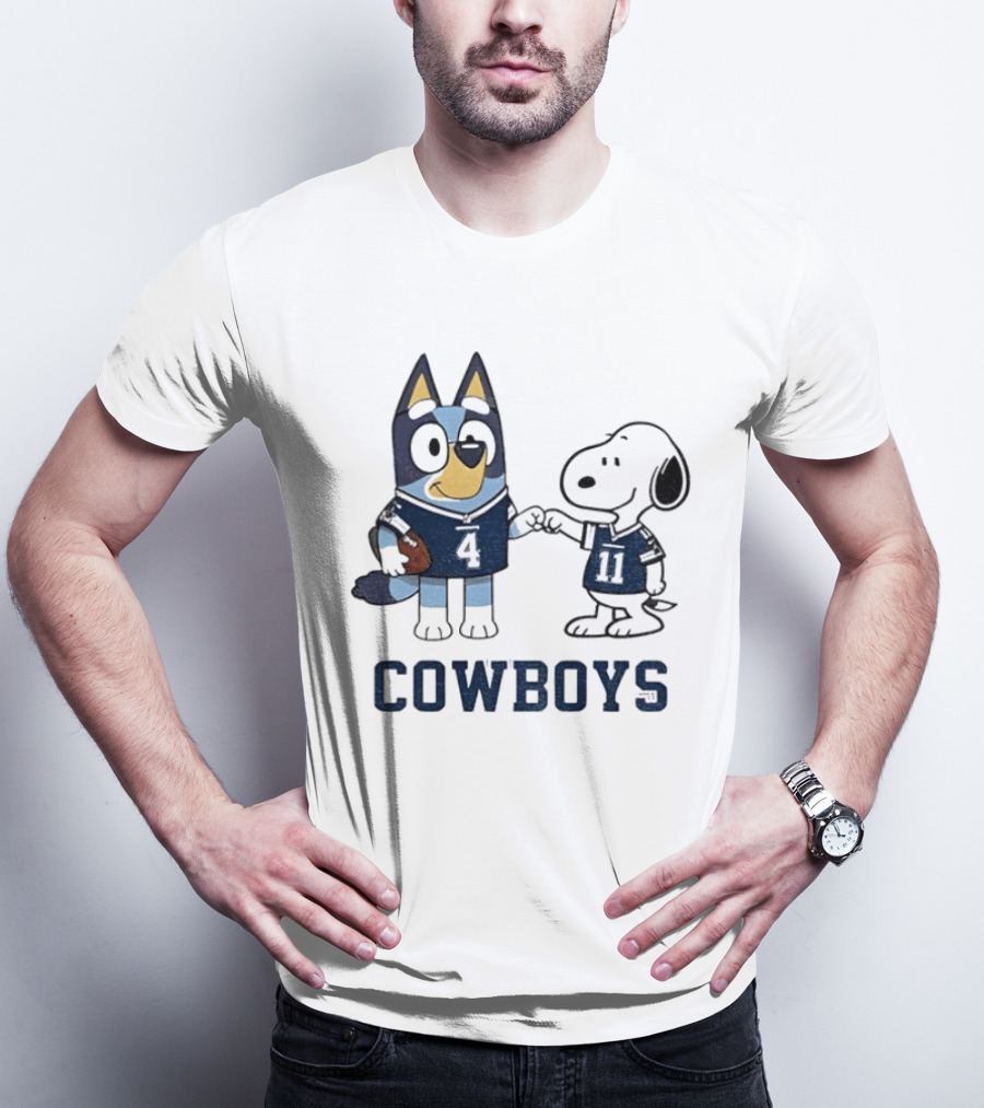 Bluey Snoopy Cowboys Football Team Friendship T-Shirt