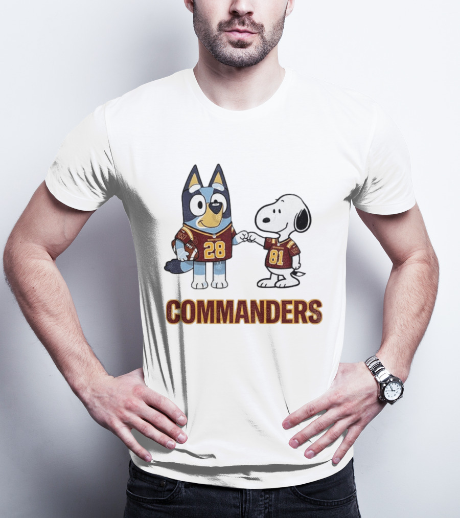 Bluey Snoopy Commanders Football 28 81 T-Shirt